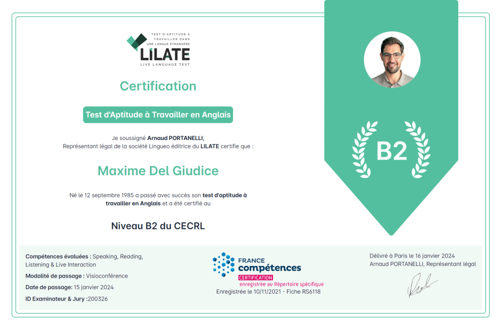 LILATE Anglais: Certification pour postuler chez Air France